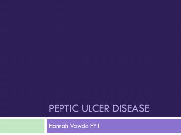 PPT – Peptic ulcer disease PowerPoint presentation | free to download ...
