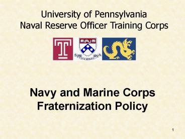 Navy and Marine Corps Fraternization Policy presentation | free to view