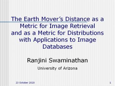 The Earth Mover presentation | free to download