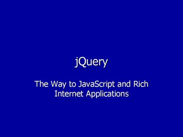 jQuery presentation | free to download