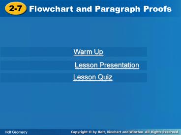PPT – Flowchart and Paragraph Proofs PowerPoint presentation | free to download - id: 41c686-Y2RkO