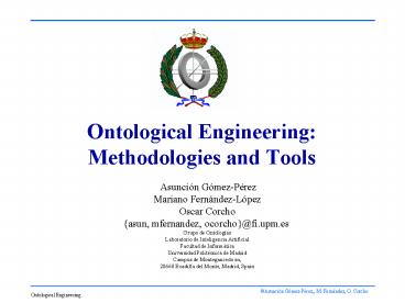 Ontological Engineering: Methodologies and Tools presentation | free to ...