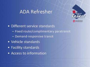 PPT – ADA Refresher PowerPoint presentation | free to download - id ...