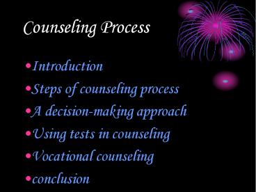 Counseling Process presentation | free to download