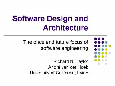 Software Design and Architecture presentation | free to download