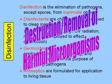 PPT – Disinfection PowerPoint presentation | free to view - id: 4224eb ...