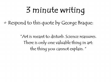 3 minute writing presentation | free to view