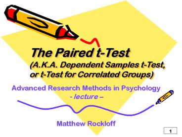 The Paired t-Test (A.K.A. Dependent Samples t-Test, or t-Test for ...