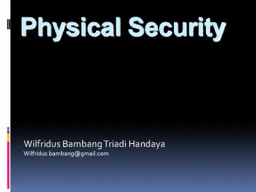 Physical Security presentation | free to view