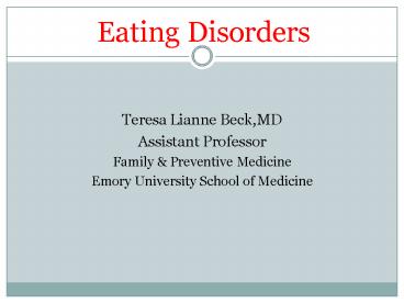 Eating Disorders presentation | free to download