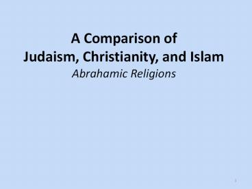 A Comparison of Judaism, Christianity, and Islam Abrahamic Religions ...