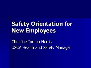 PPT – New Employee Safety Orientation PowerPoint presentation | free to ...