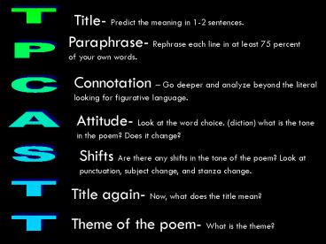 PPT – TPCASTT Poetry Analysis Technique PowerPoint presentation | free ...