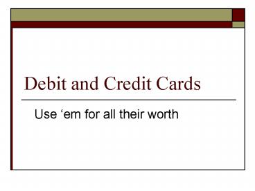 Debit and Credit Cards presentation | free to download