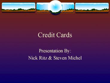 Credit Cards presentation | free to view