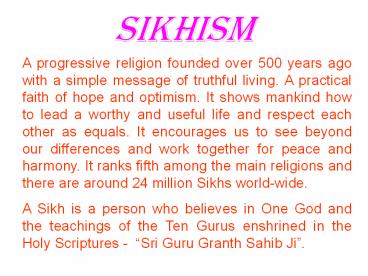 Sikhism presentation | free to download