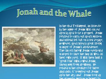 Jonah and the Whale presentation | free to download