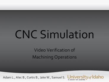 CNC Simulation presentation | free to download
