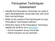PPT – PERSUASIVE TECHNIQUES PowerPoint presentation | free to view - id ...