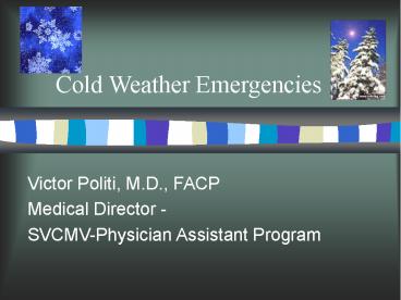 Cold Weather Emergencies presentation | free to download