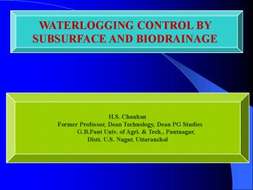 WATERLOGGING CONTROL BY presentation | free to view