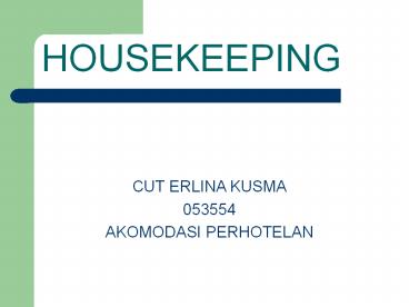 HOUSEKEEPING presentation | free to download