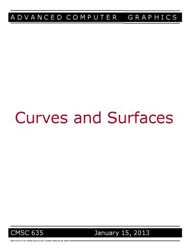 PPT – Curves and Surfaces PowerPoint presentation | free to download ...