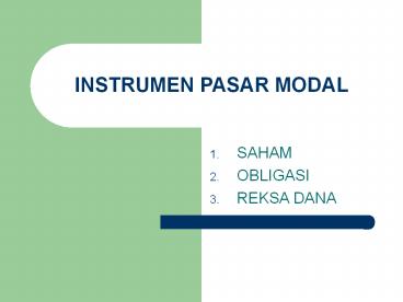 INSTRUMEN PASAR MODAL presentation | free to download