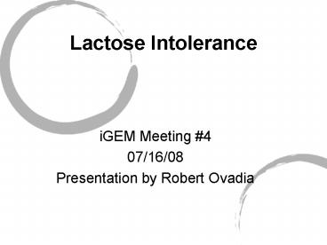 Lactose Intolerance presentation | free to download