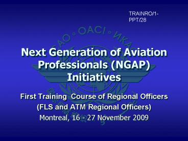 Next Generation of Aviation Professionals (NGAP) Initiatives ...