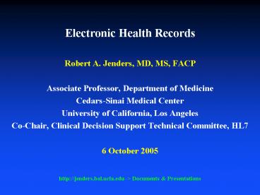 PPT – Electronic Health Records PowerPoint presentation | free to view ...