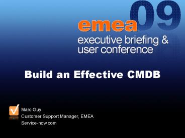 Build an Effective CMDB presentation | free to view