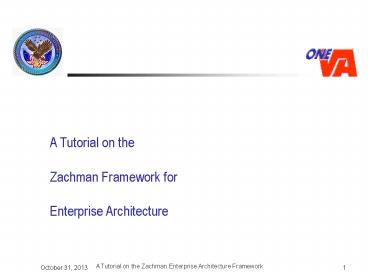 A Tutorial on the Zachman Framework for Enterprise Architecture presentation | free to view