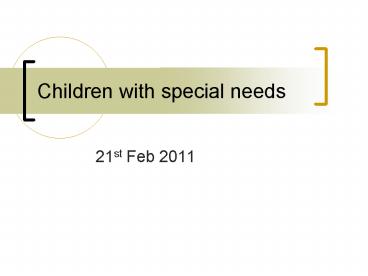 Children with special needs presentation | free to download