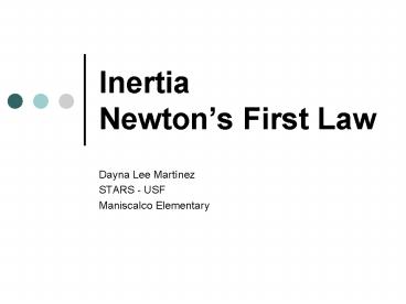 Inertia Newton presentation | free to download