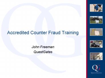 Accredited Counter Fraud Training presentation | free to download