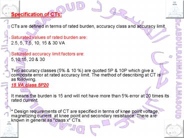 PPT – Specification of CTs: PowerPoint presentation | free to download ...