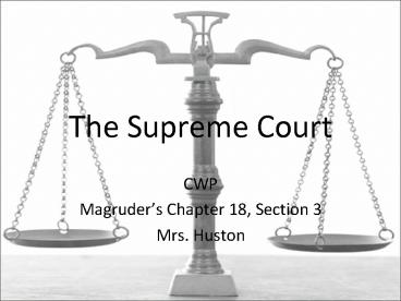The Supreme Court presentation | free to view