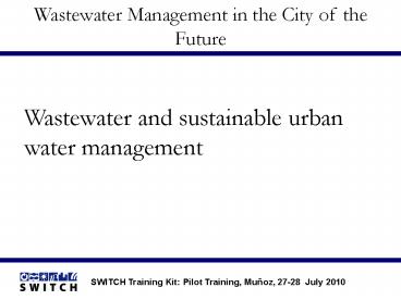 Urban Water Management presentation | free to download