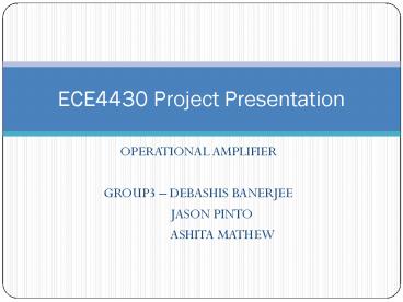 PPT – OPERATIONAL AMPLIFIER PowerPoint presentation | free to view - id ...