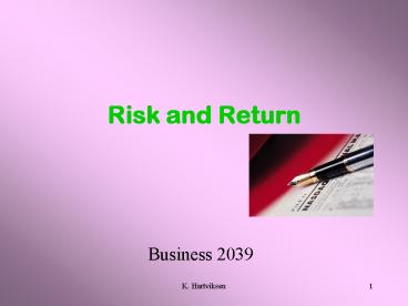 PPT – Risk and Return PowerPoint presentation | free to view - id ...