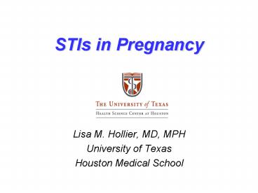 STIs in Pregnancy presentation | free to view