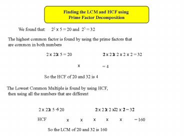Finding the LCM and HCF using presentation | free to download