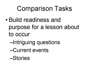 Comparison Tasks presentation | free to download