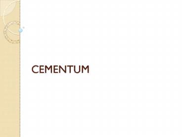 CEMENTUM presentation | free to view