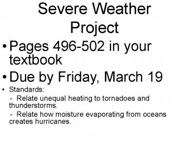 Severe Weather Project presentation | free to download