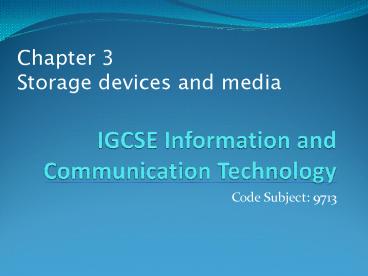 IGCSE Information and Communication Technology presentation | free to view