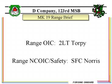 MK 19 Range Brief presentation | free to view