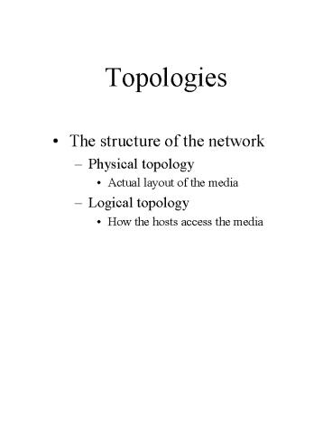 PPT – Topologies PowerPoint presentation | free to download - id ...