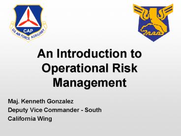 An Introduction to Operational Risk Management presentation | free to view